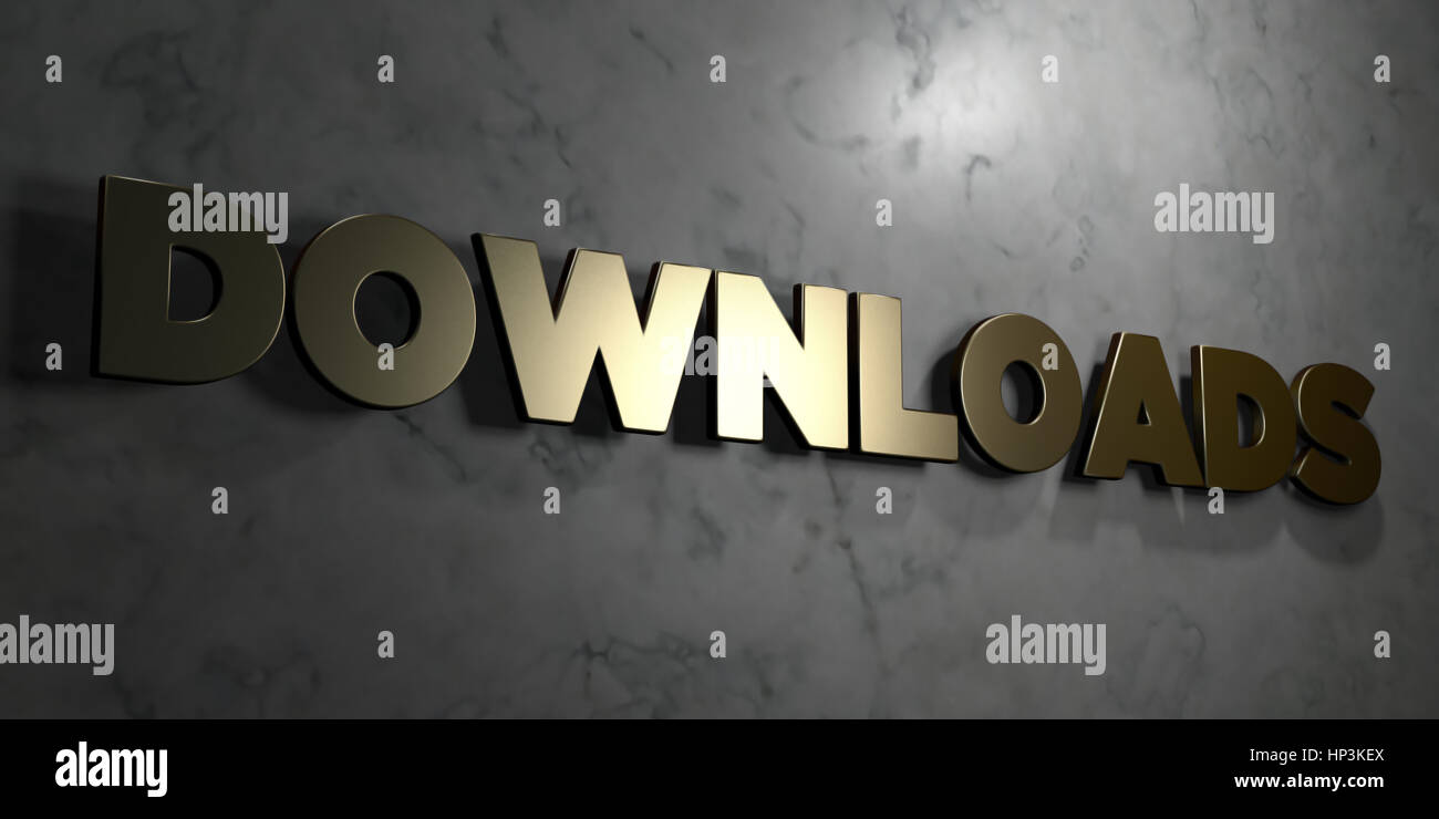 Downloads - Gold sign mounted on glossy marble wall - 3D rendered ...