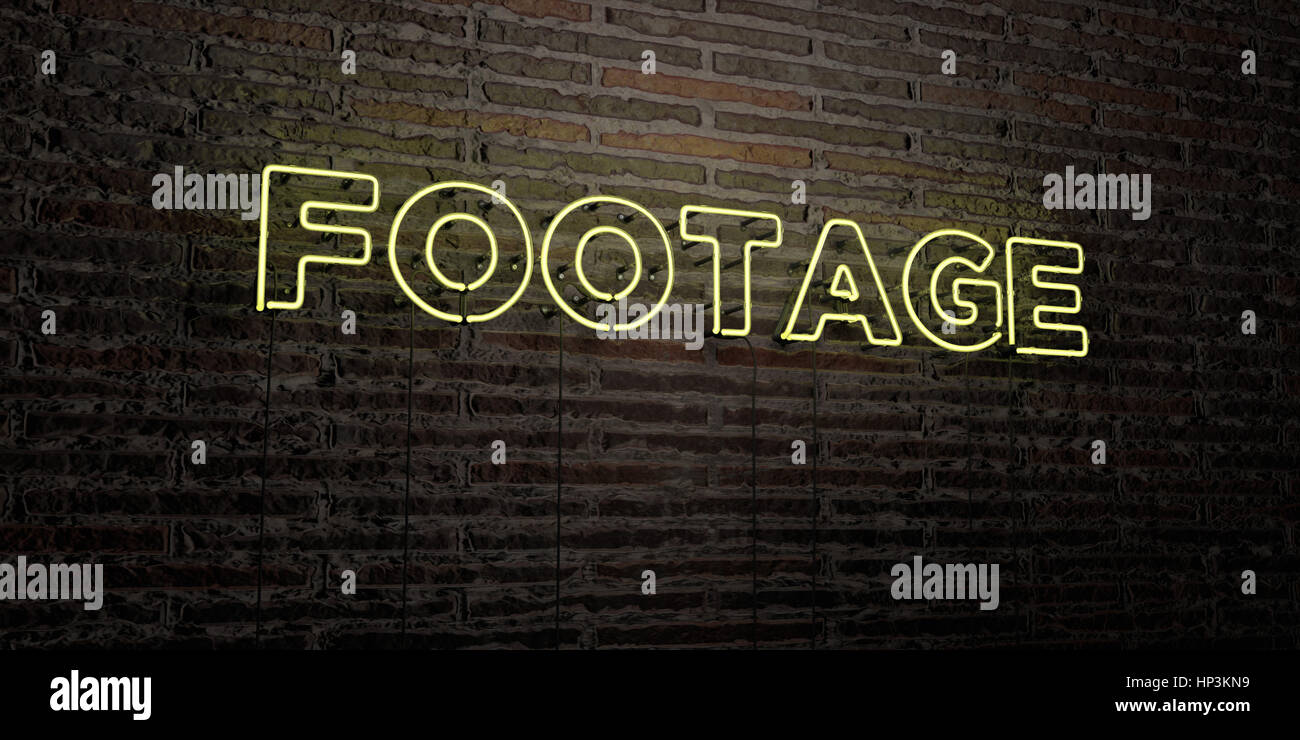 FOOTAGE -Realistic Neon Sign on Brick Wall background - 3D rendered ...