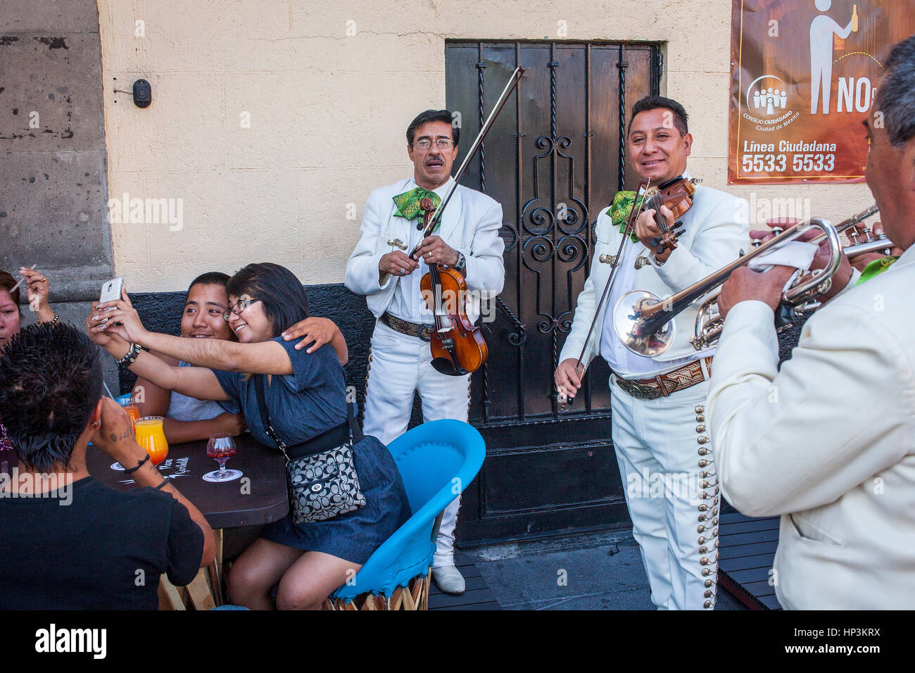 Mariachis playing music, Plaza Garibaldi, square, Mexico City, Mexico ...