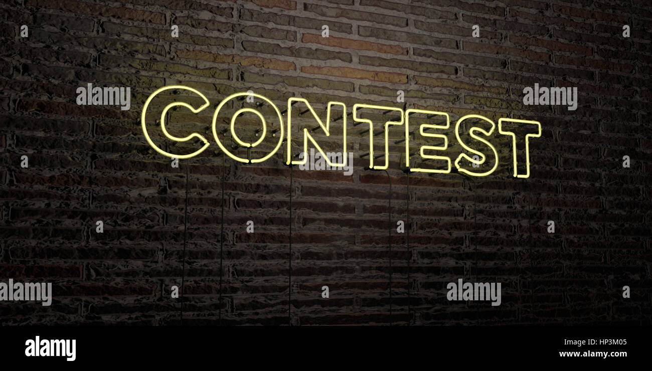 CONTEST -Realistic Neon Sign on Brick Wall background - 3D rendered ...