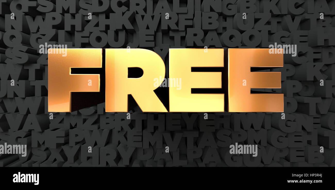 Free Gold Text On Black Background 3d Rendered Royalty Free Stock