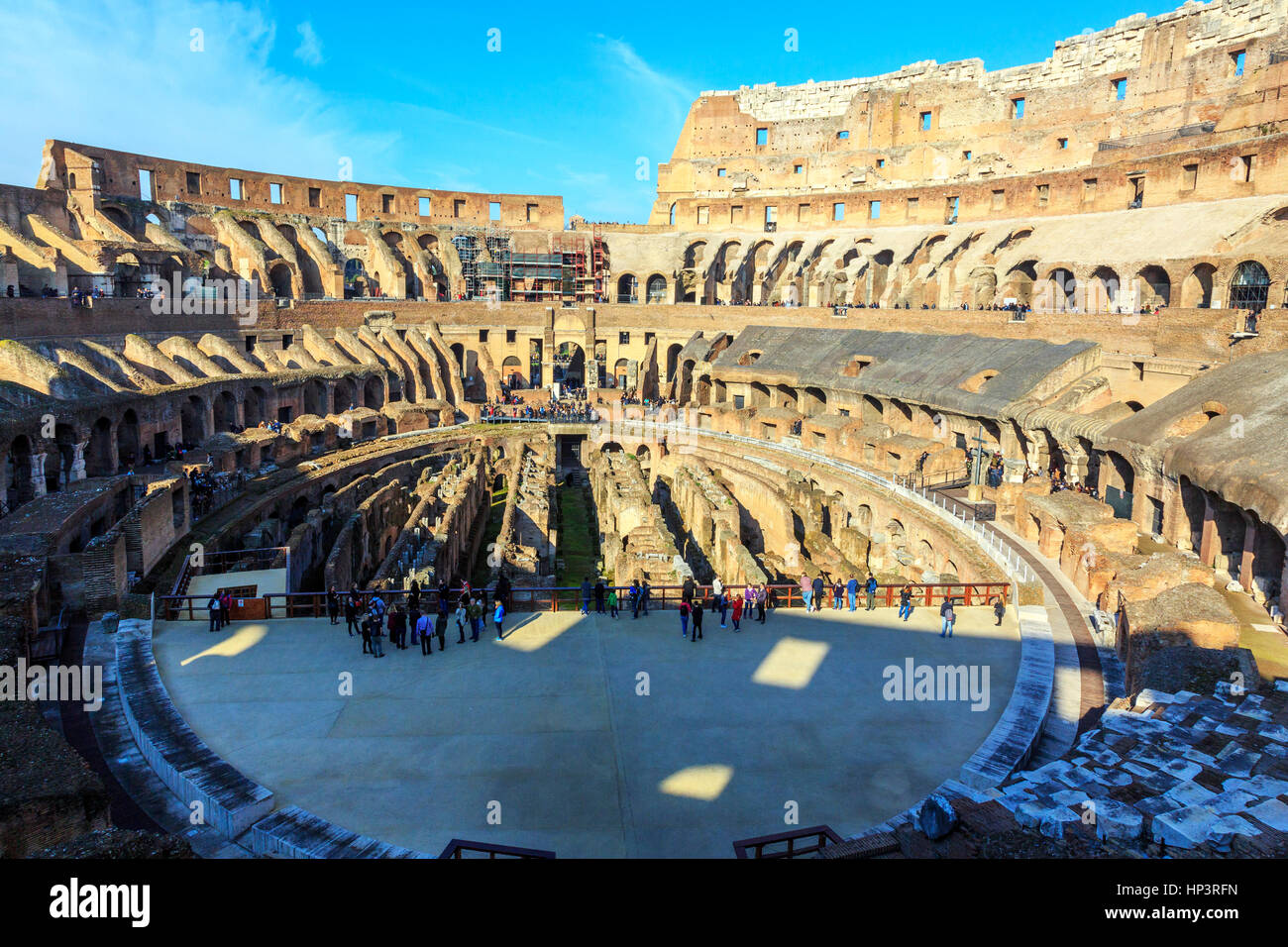Views of the Roman Colosseum also known as Flavian amphitheatre, Rome ...