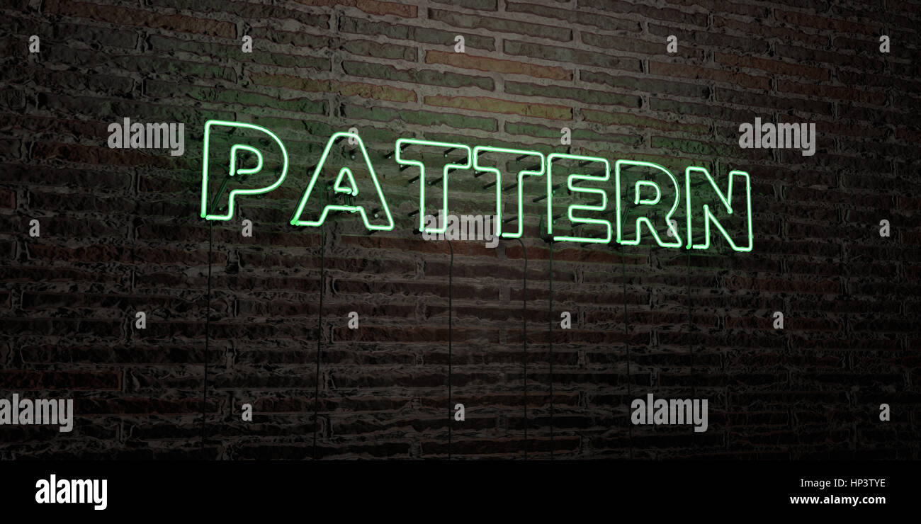 PATTERN -Realistic Neon Sign on Brick Wall background - 3D rendered ...