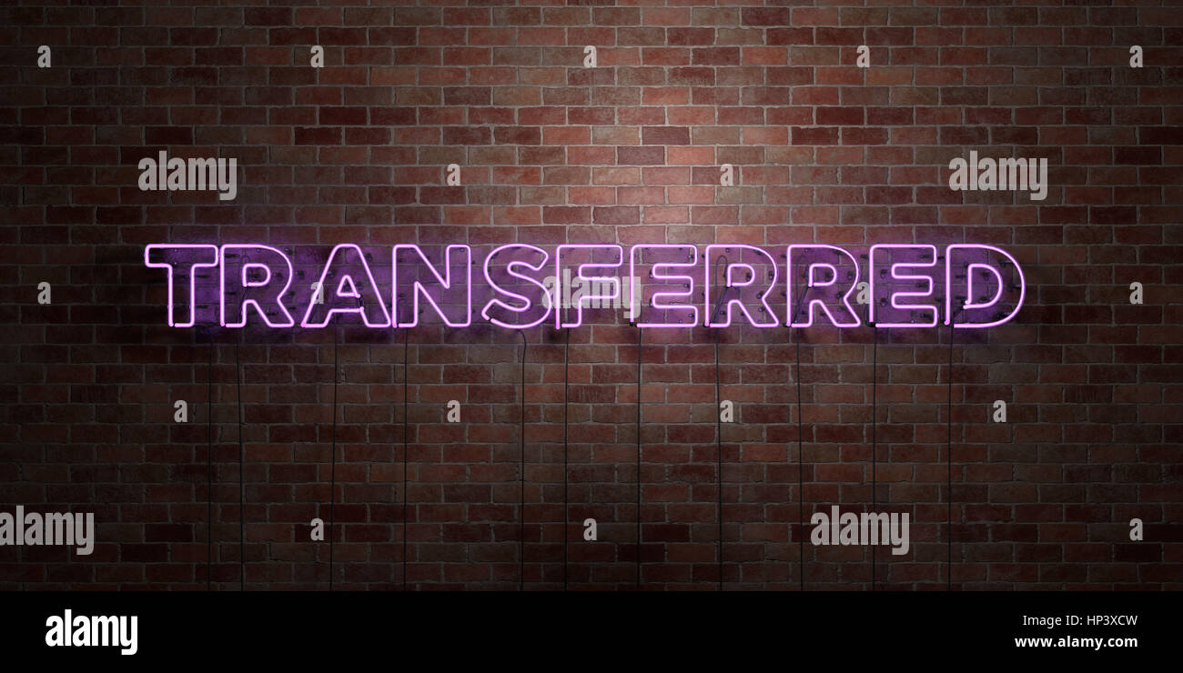 TRANSFERRED - fluorescent Neon tube Sign on brickwork - Front view - 3D ...