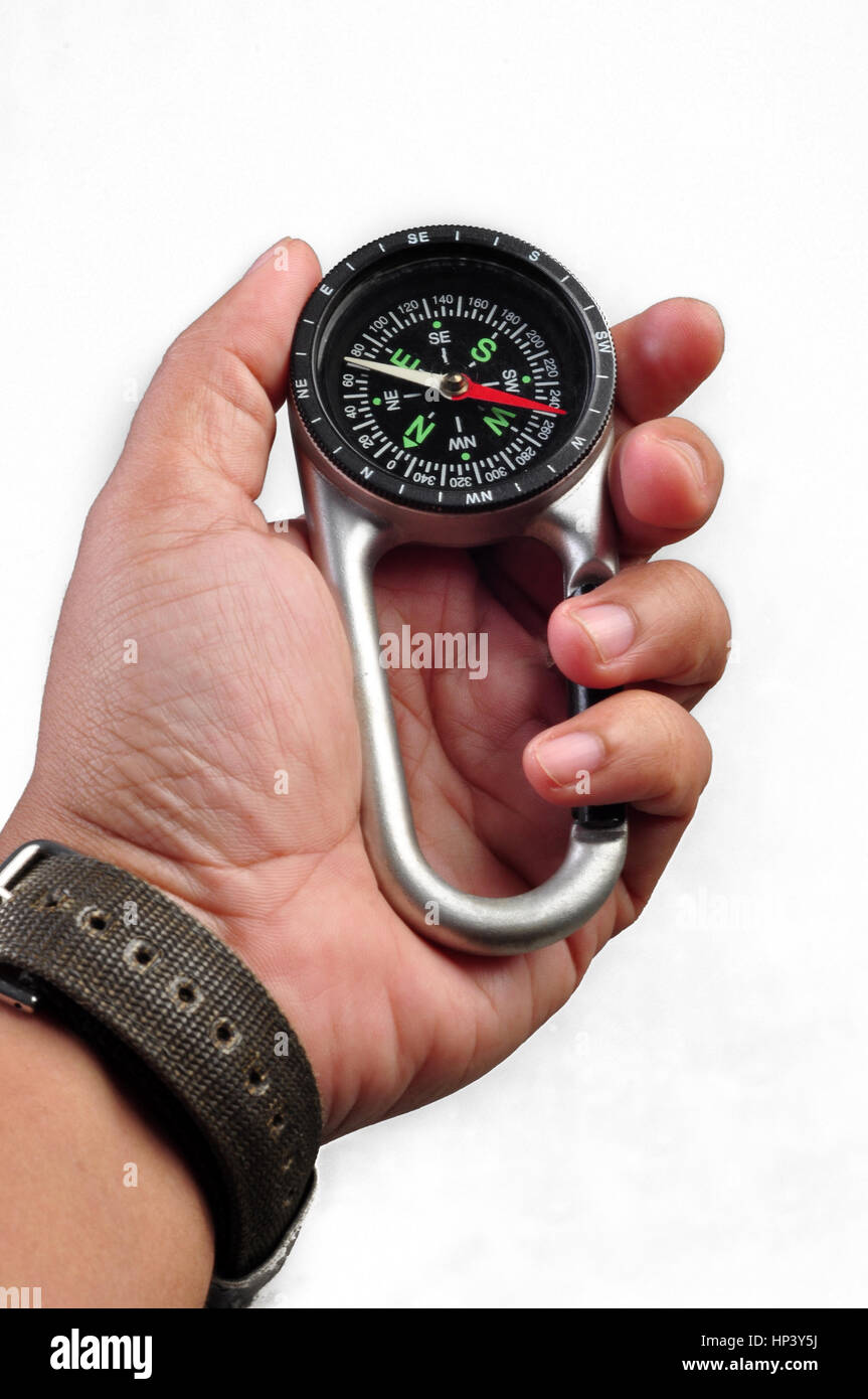 Compass in hand Stock Photo - Alamy