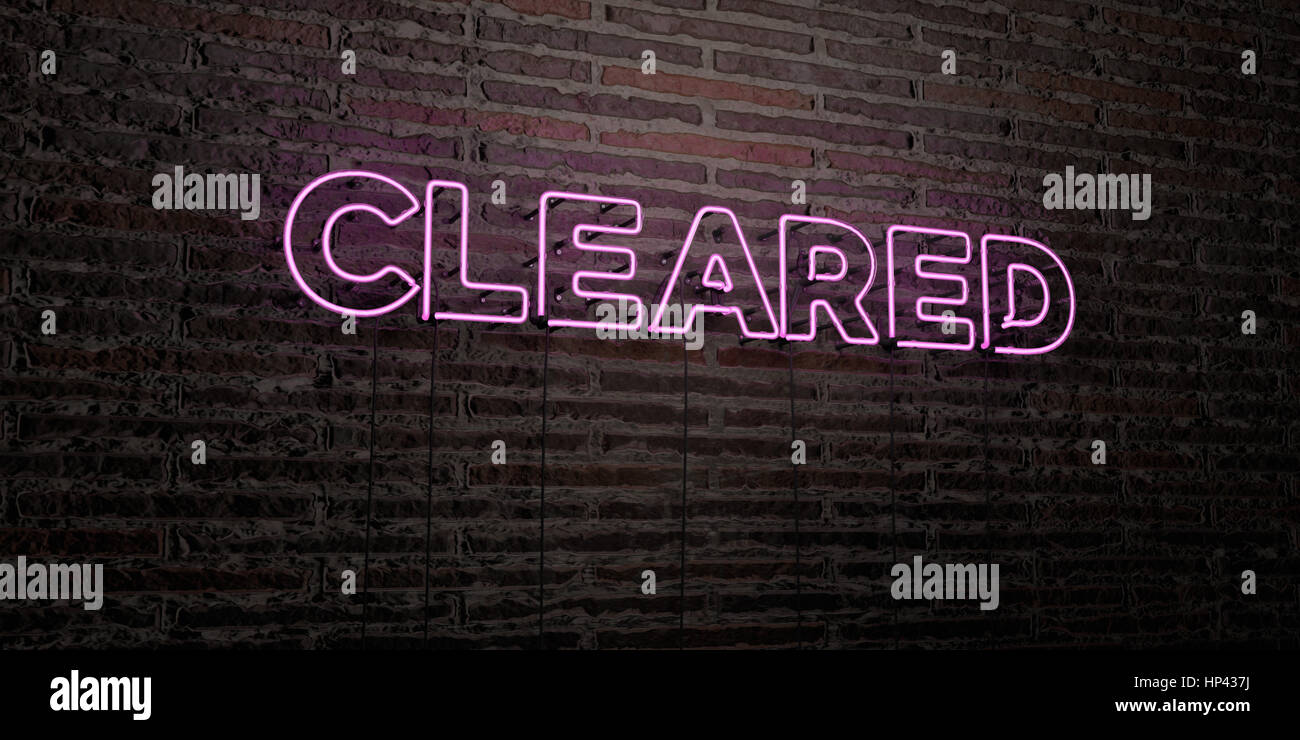 CLEARED -Realistic Neon Sign on Brick Wall background - 3D rendered ...