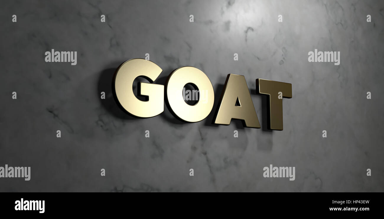 Goat - Gold sign mounted on glossy marble wall - 3D rendered royalty ...