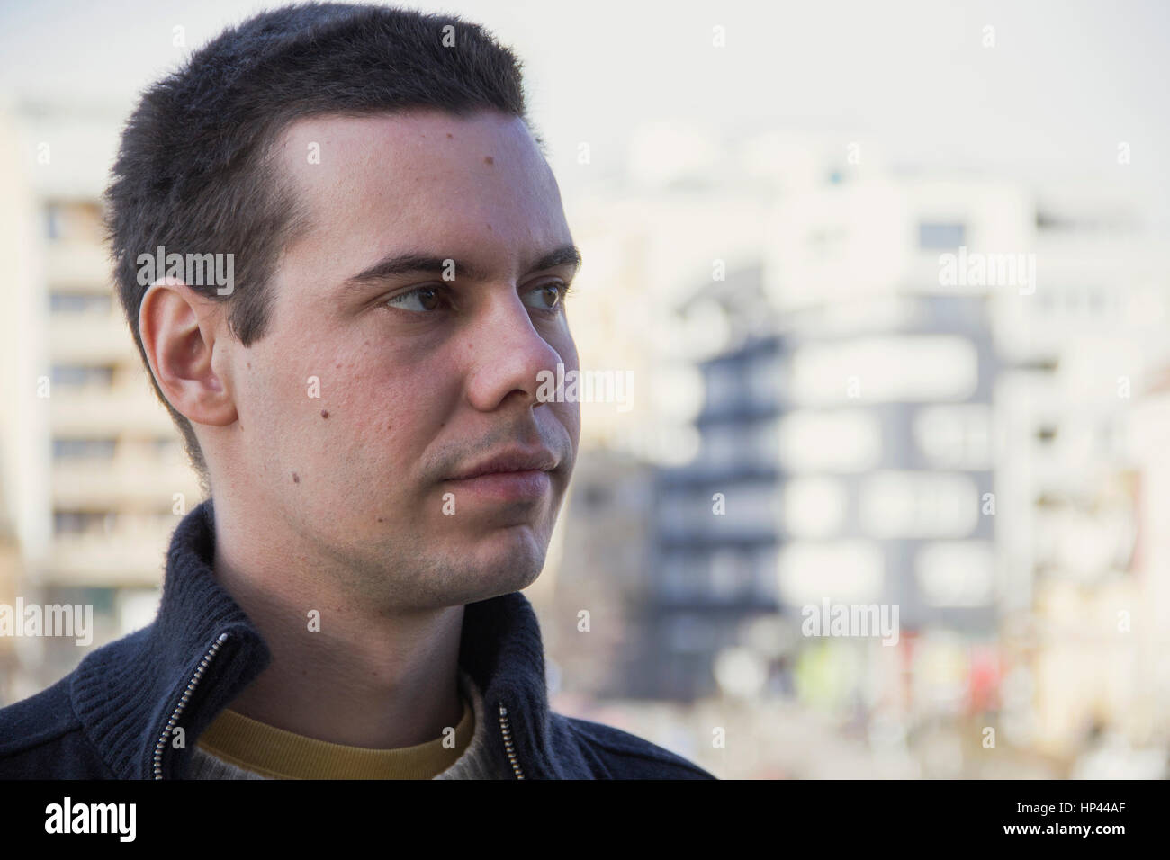 young meni semi profile Stock Photo - Alamy