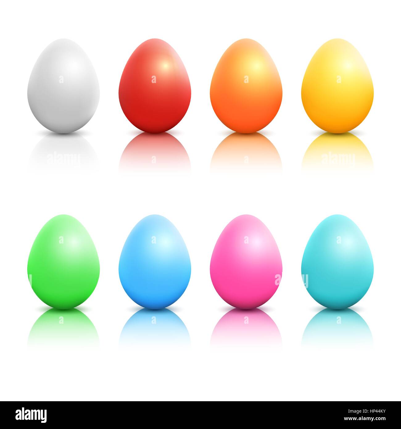 Vector colorful realistic Easter eggs set isolated on white background ...