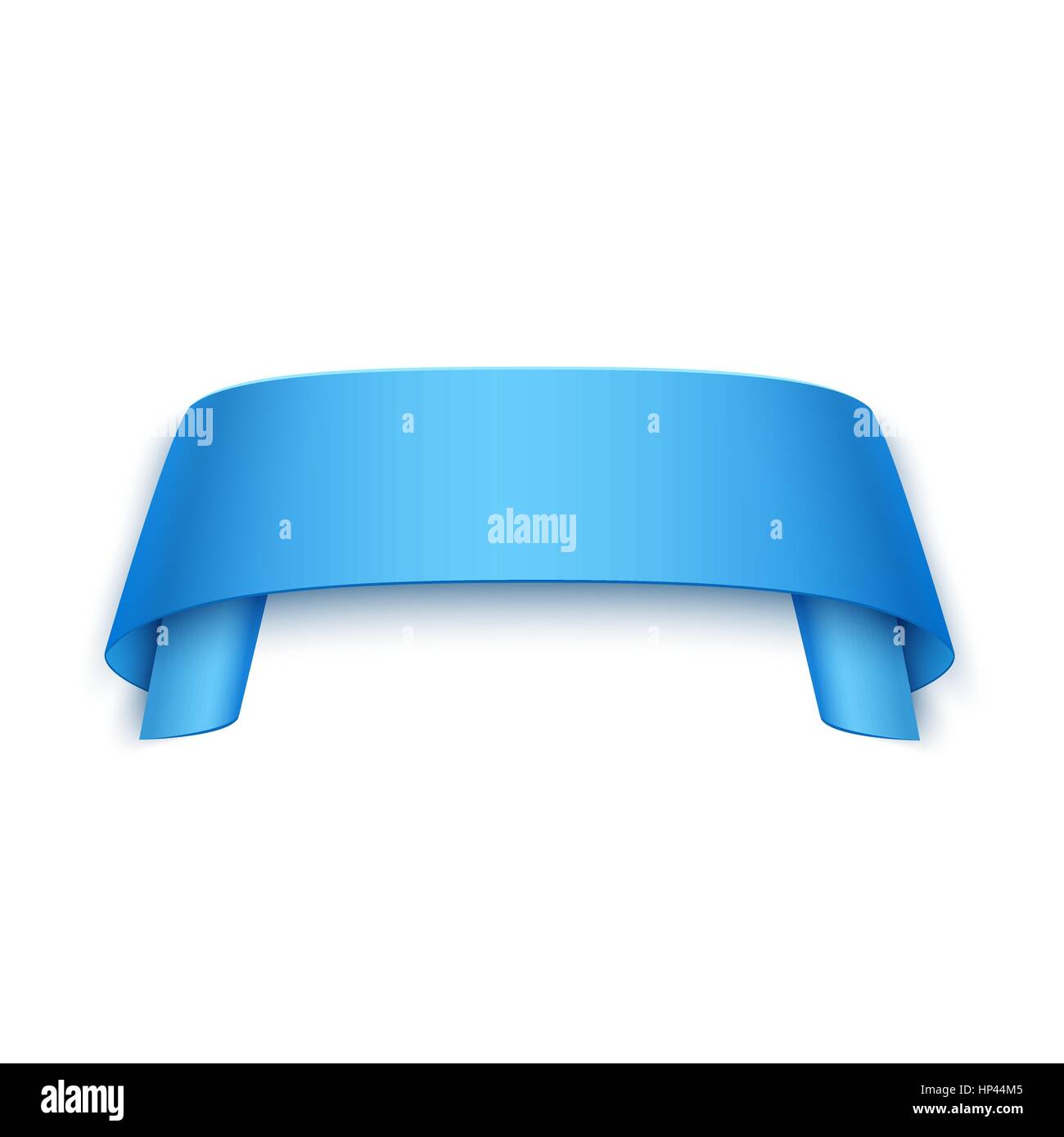 Vector 3d Blue Curved Paper Banner Isolated on White Background. Easy ...