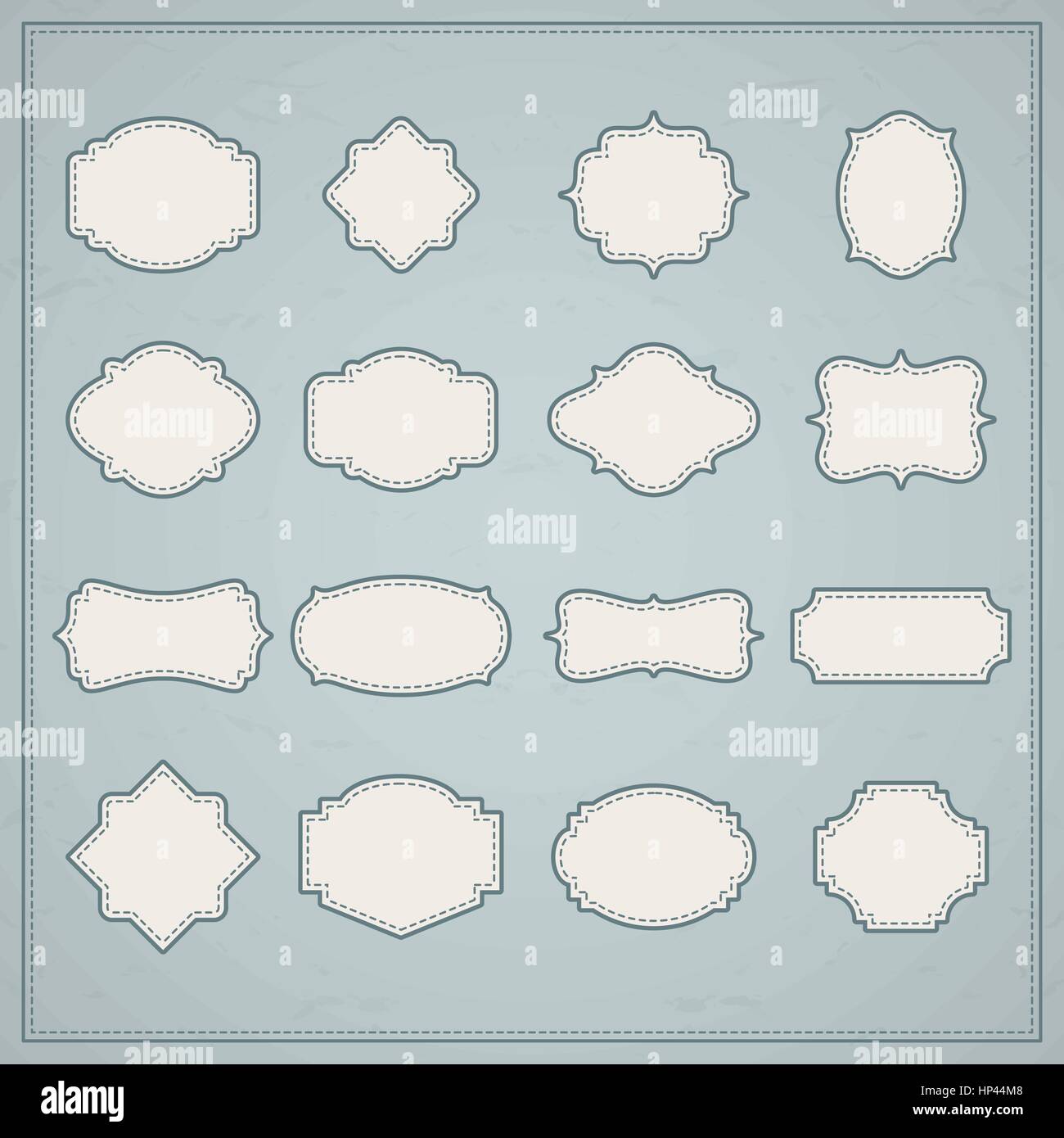 Vector vintage frames set on retro background. Design elements ...