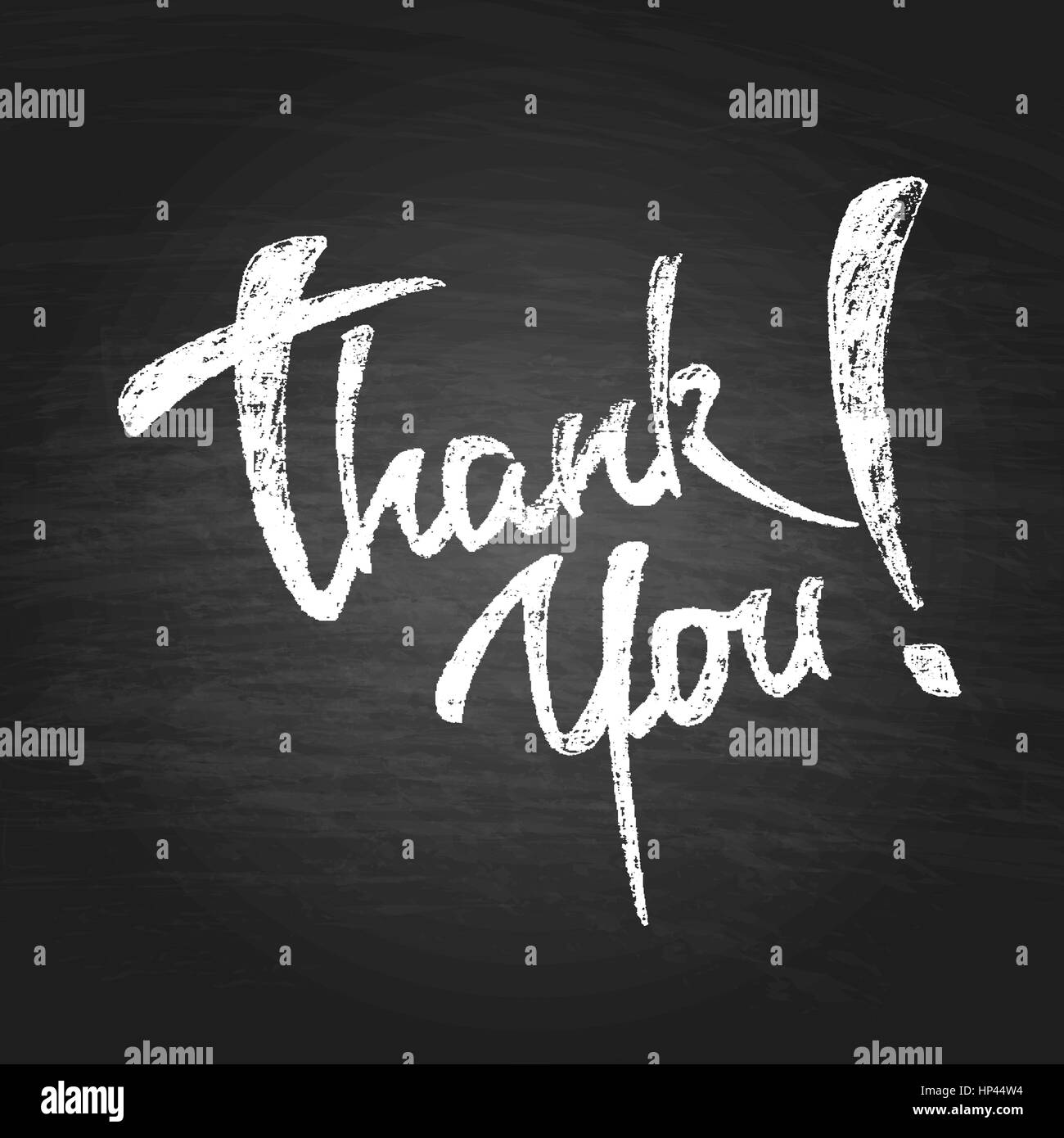 Thank You Chalk Hand Drawing Greeting Card. Vector Background Stock ...
