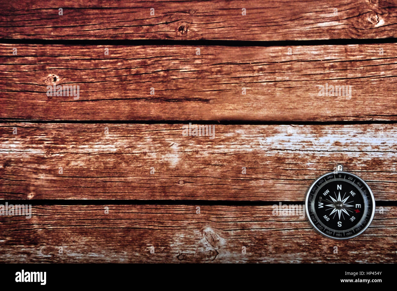 Compas on wood table Stock Photo - Alamy