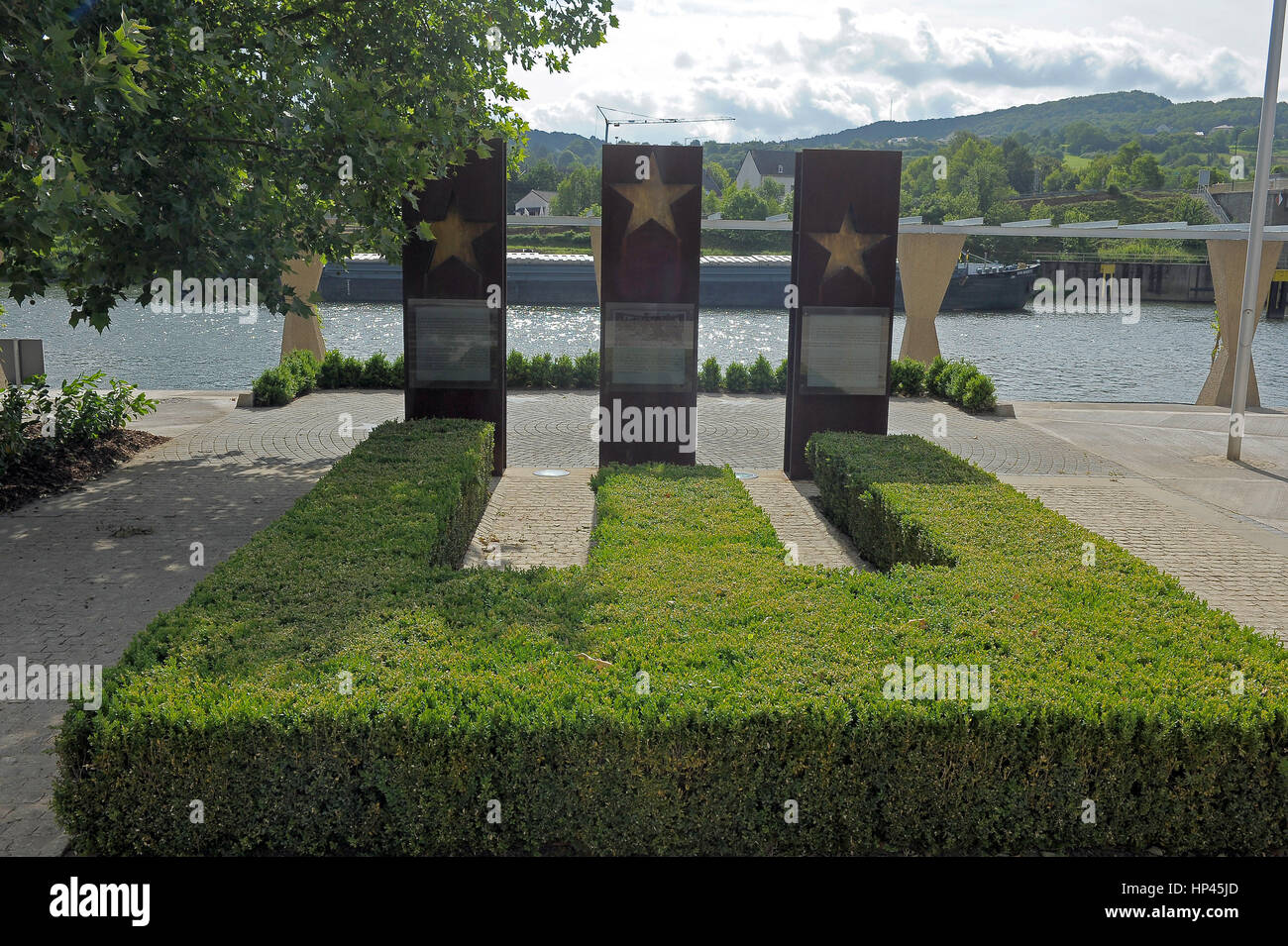 View of the Schengen village, Schengen is a french-german bordier ...