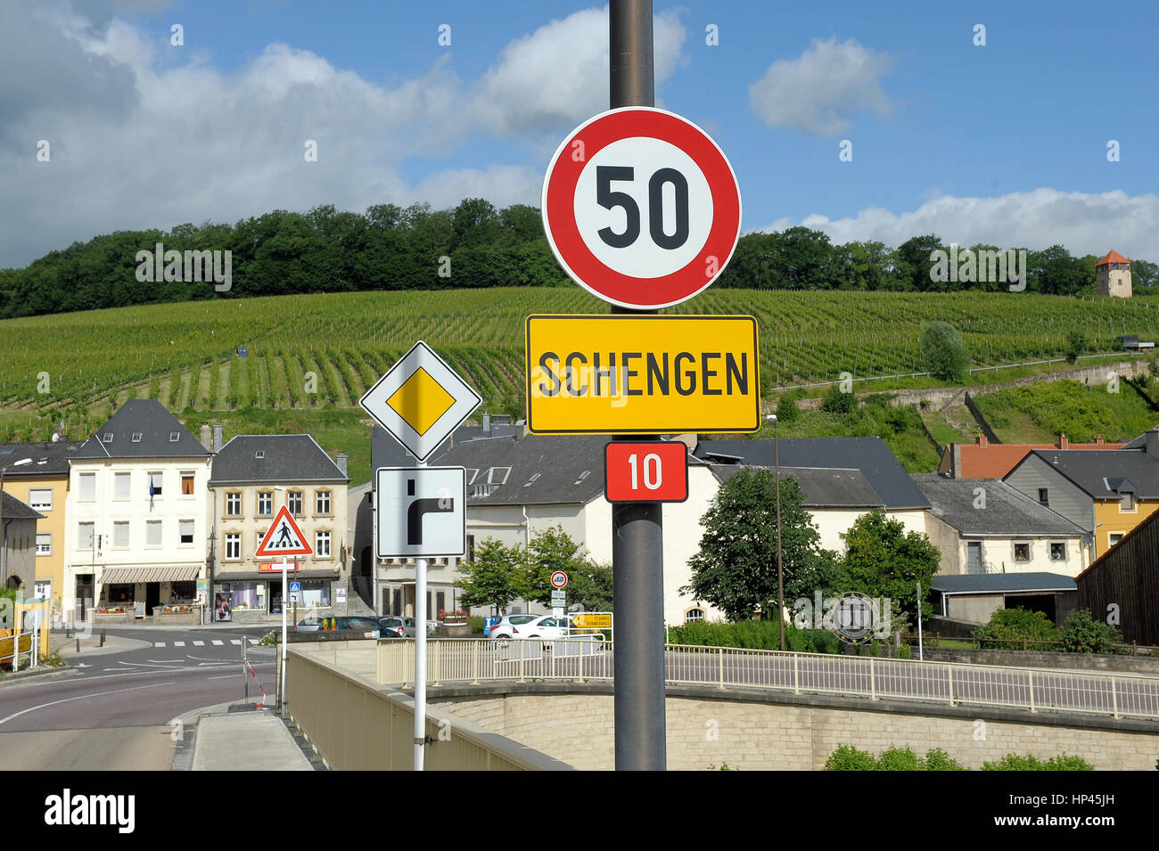 View of the Schengen village, Schengen is a french-german bordier ...