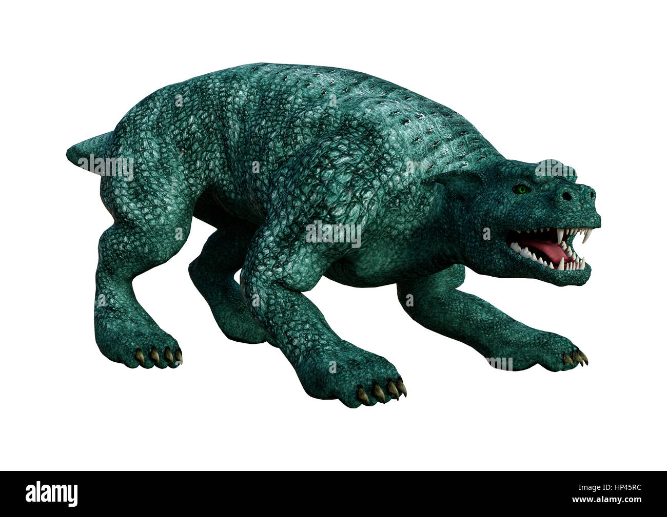 3D rendering of a fantasy gargoyle hound isolated on white background ...
