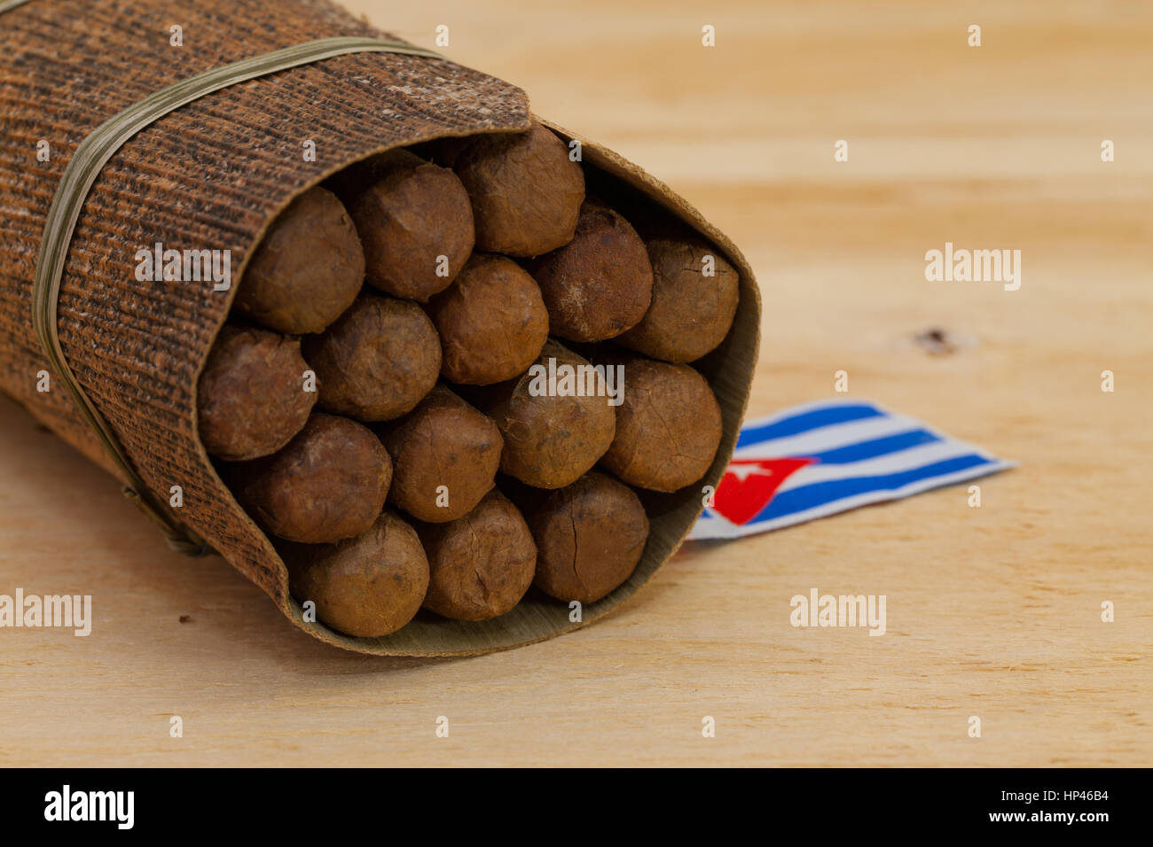 Luxury Cuban cigars on the wooden table Stock Photo - Alamy