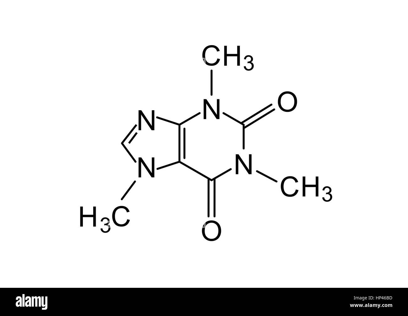 caffeine chemical formula science symbol elements reaction Stock Photo ...