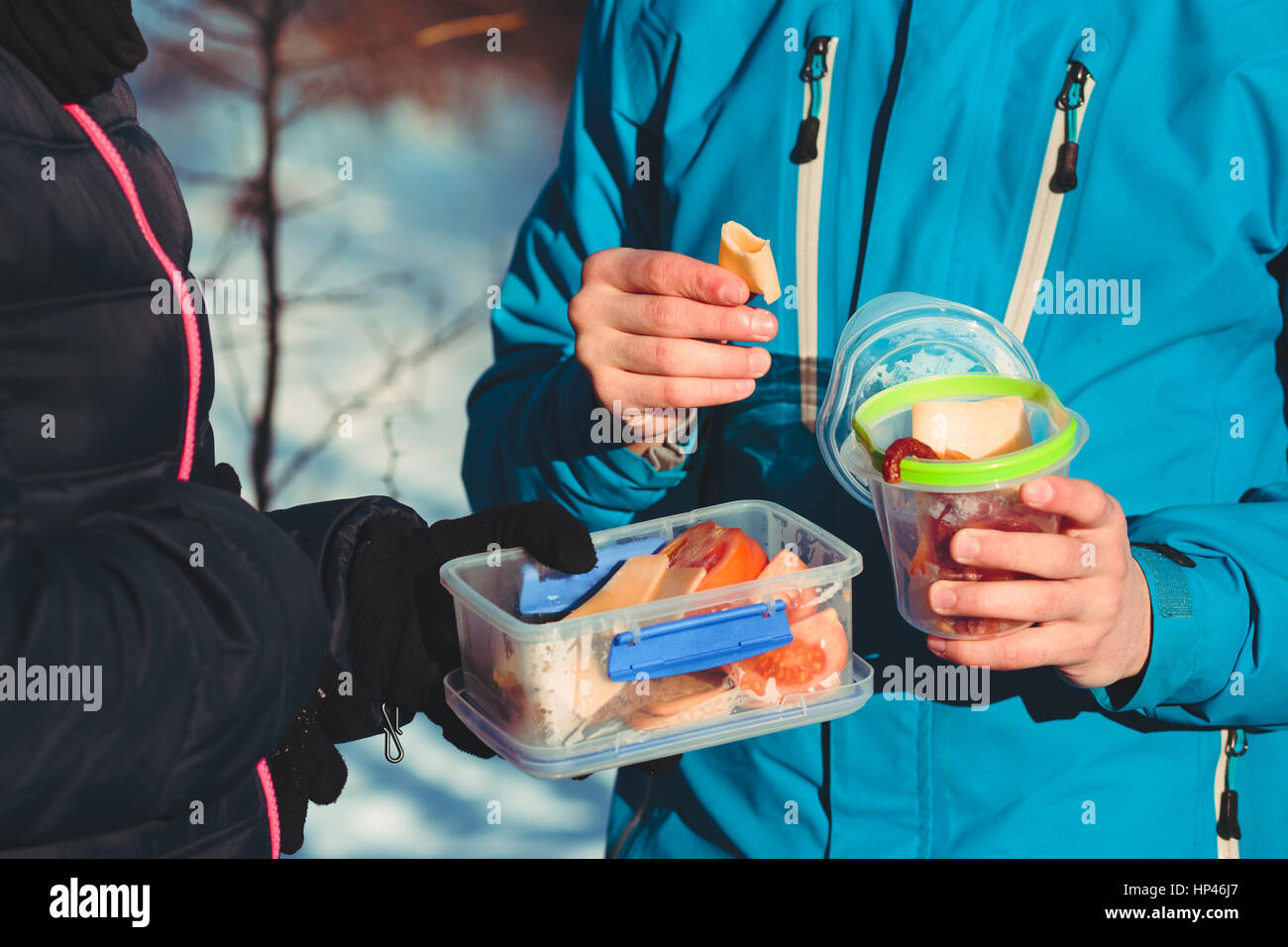 Family eating during lunch break hi-res stock photography and images ...