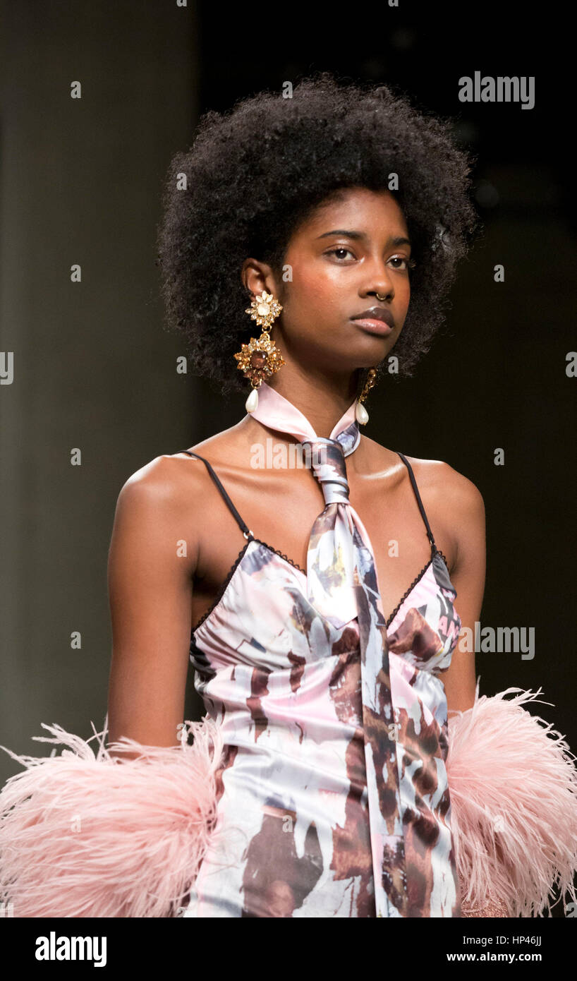 A model on the catwalk during the Mimi Wade Fashion East Autumn/Winter ...