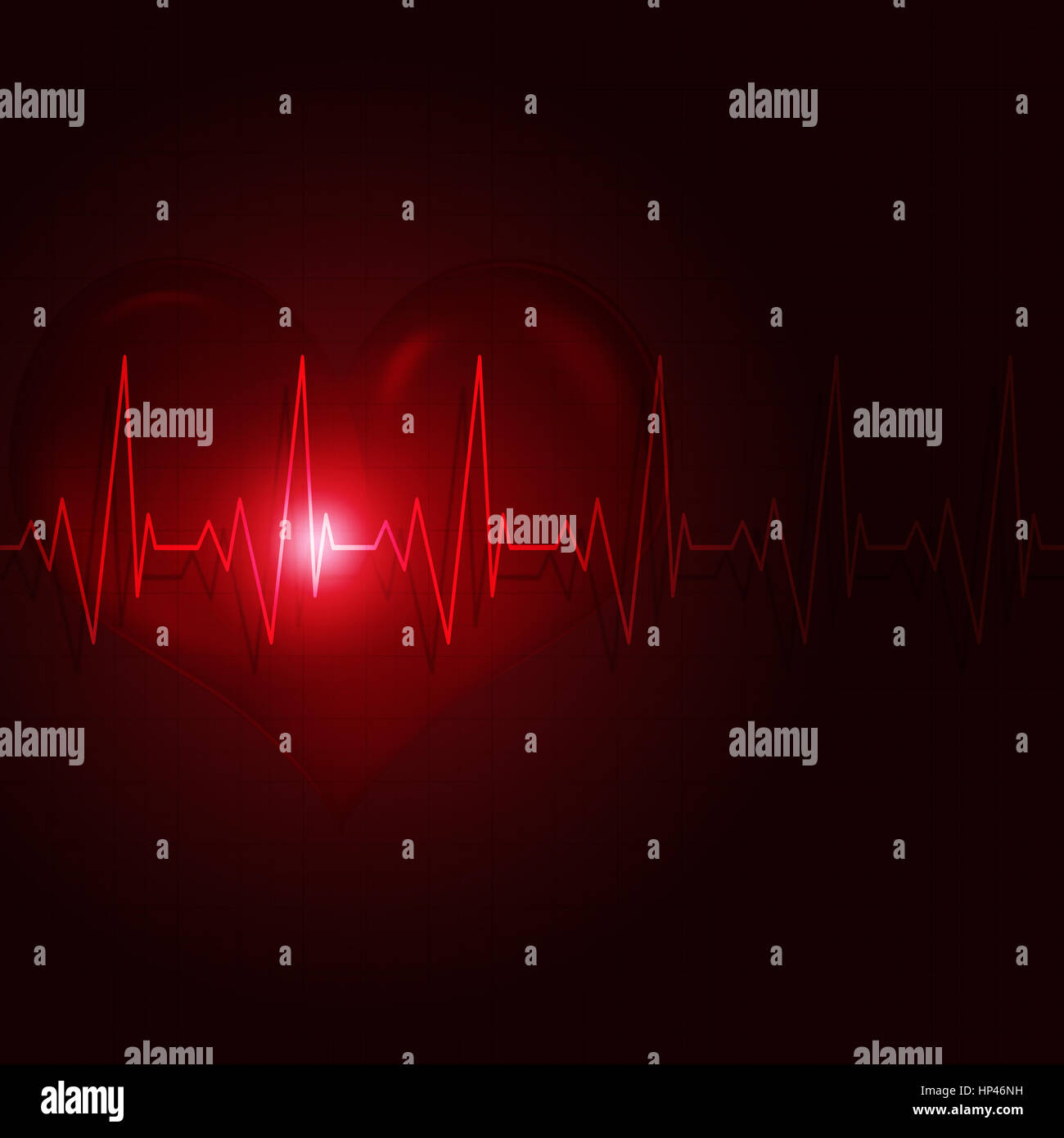 heart pulsating rhythm graph abstract dark red background Stock Photo ...
