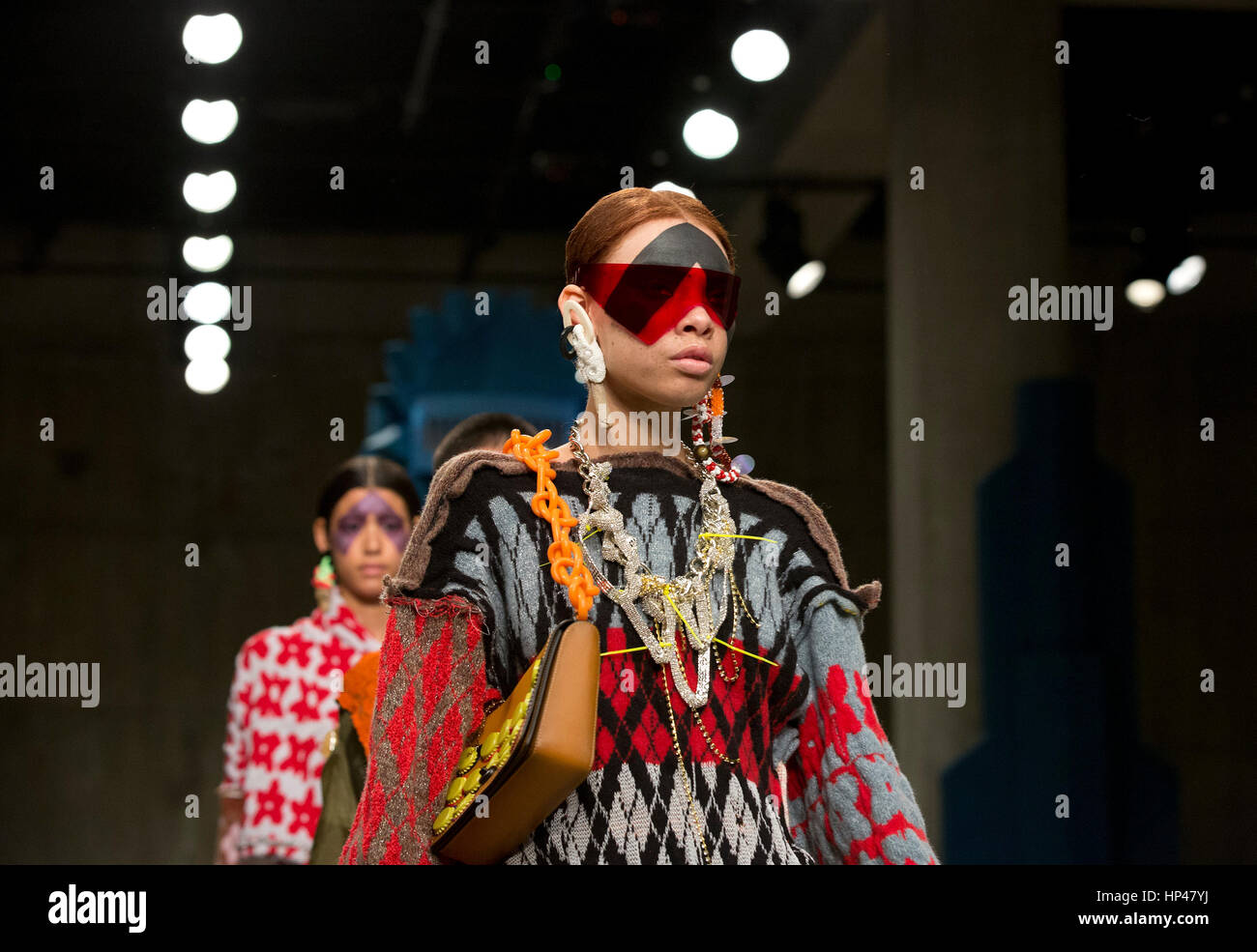 Models during the Matty Bovan Fashion East Autumn/Winter 2017 London ...