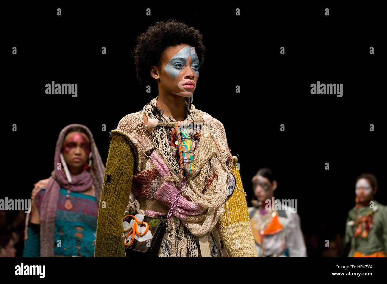 Models during the Matty Bovan Fashion East Autumn/Winter 2017 London ...