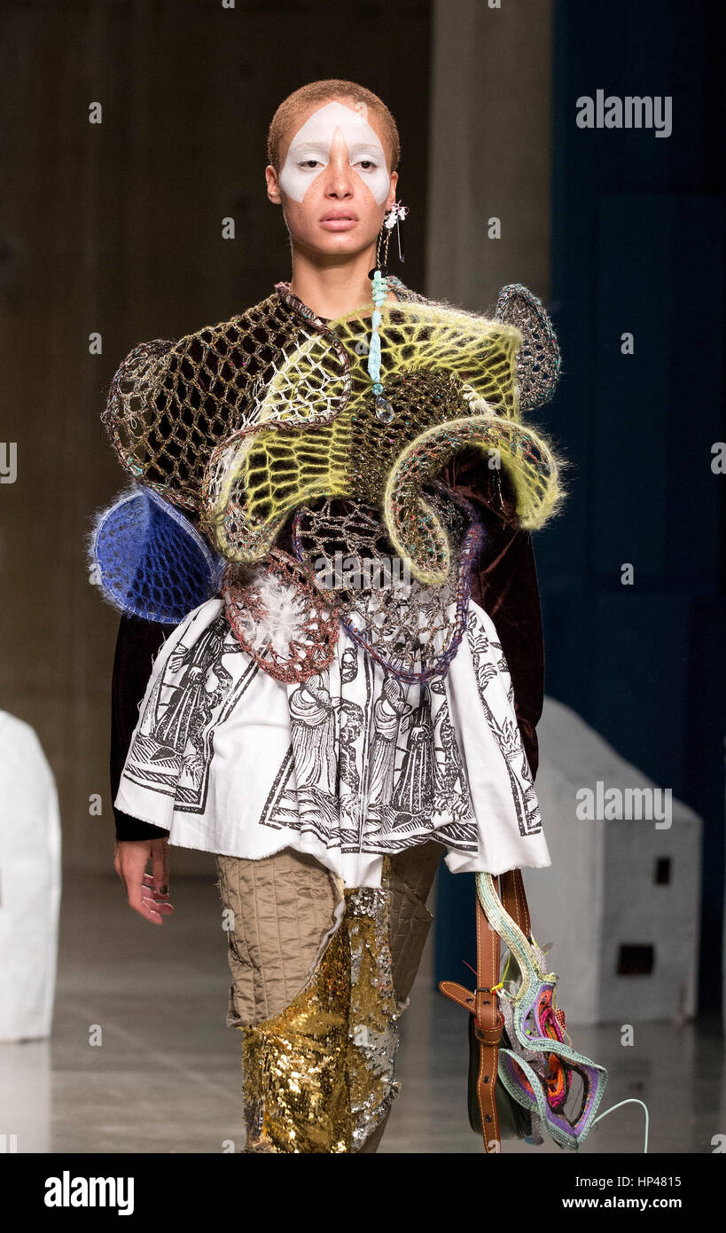 Models during the Matty Bovan Fashion East Autumn/Winter 2017 London ...