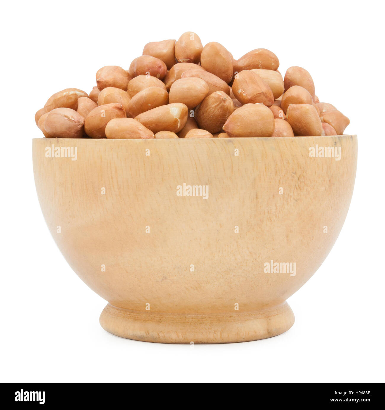 Peanuts soybean on wood cup isolated on a white background Stock Photo ...