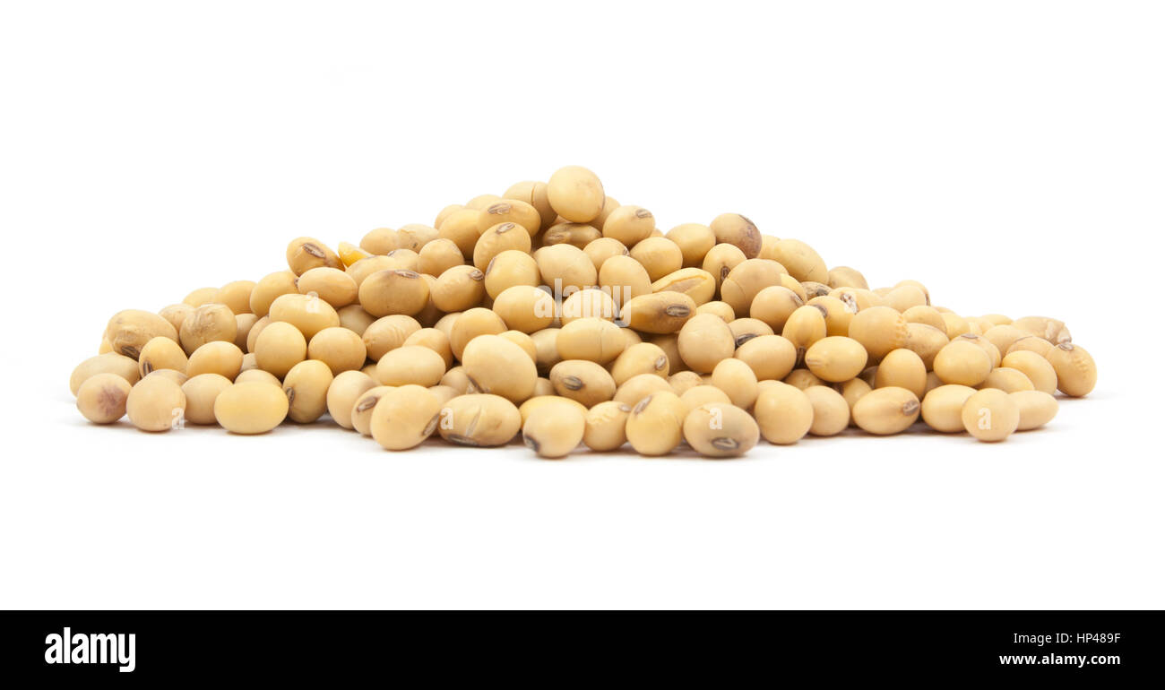 Dried soybean on isolated on a white background Stock Photo - Alamy