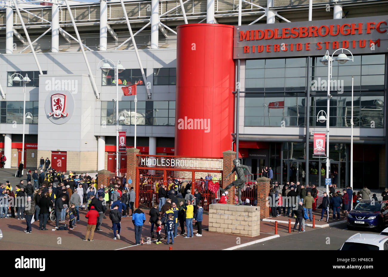 Fans arrive at the Riverside Stadium before the Emirates FA Cup, Fifth ...