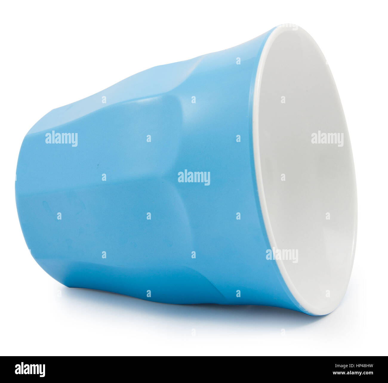 Blue Plastic Cup crash isolated on white background, file includes a ...