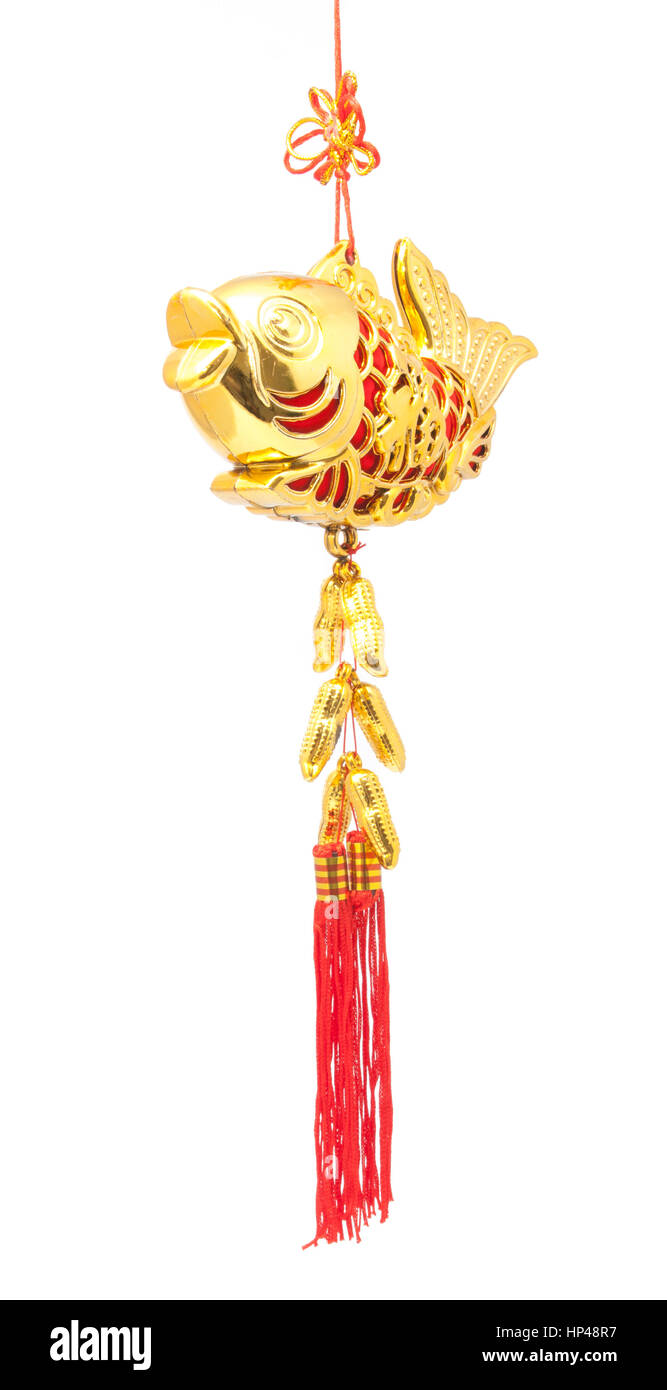 chinese gold fish hanging on isolated on white background Stock Photo ...