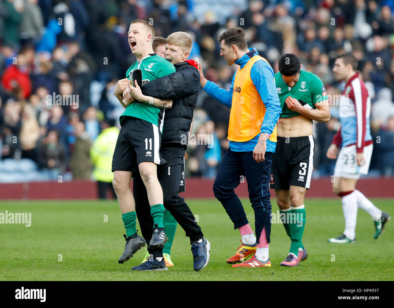 Lincoln City's Terry Hawkridge celebrates after the final whistle of ...