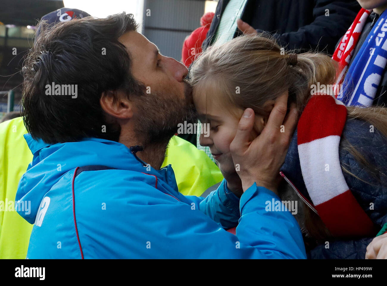 Lincoln City Manager Danny Cowley celebrates with his daughter ...