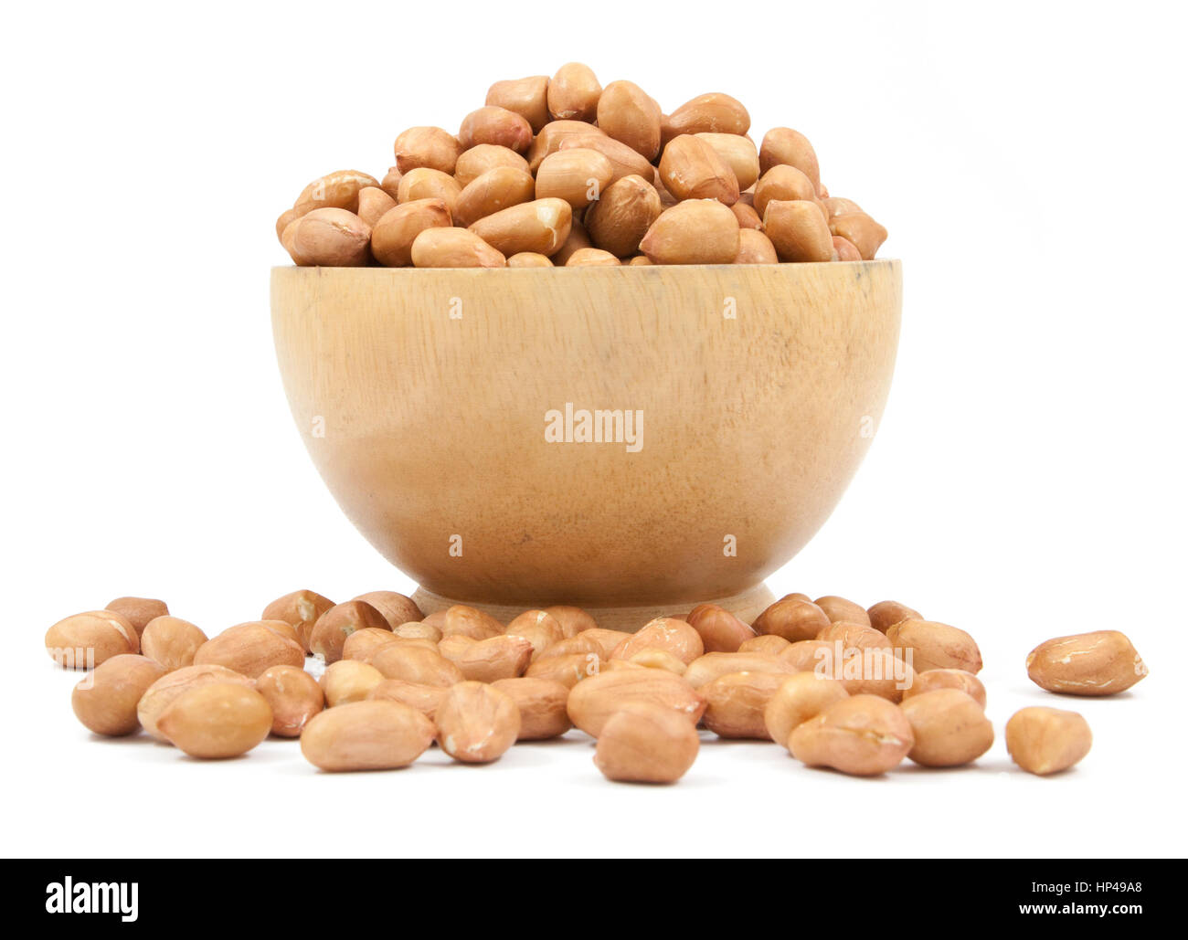 Peanuts soybean on wood cup isolated on a white background Stock Photo ...