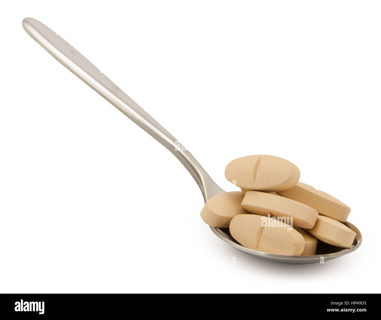 vitamin-pills on spoon. , file includes a excellent clipping path Stock ...