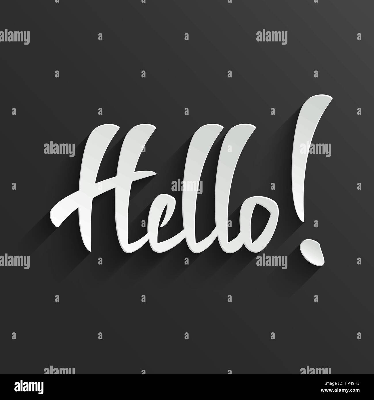Hello Hand lettering Greeting Card. Invitation Vector Background ...