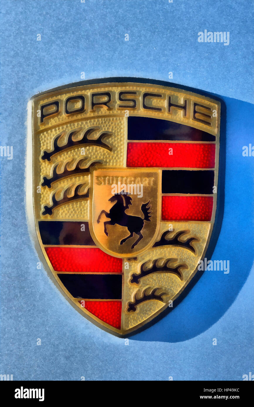 Old porsche emblem hi-res stock photography and images - Alamy