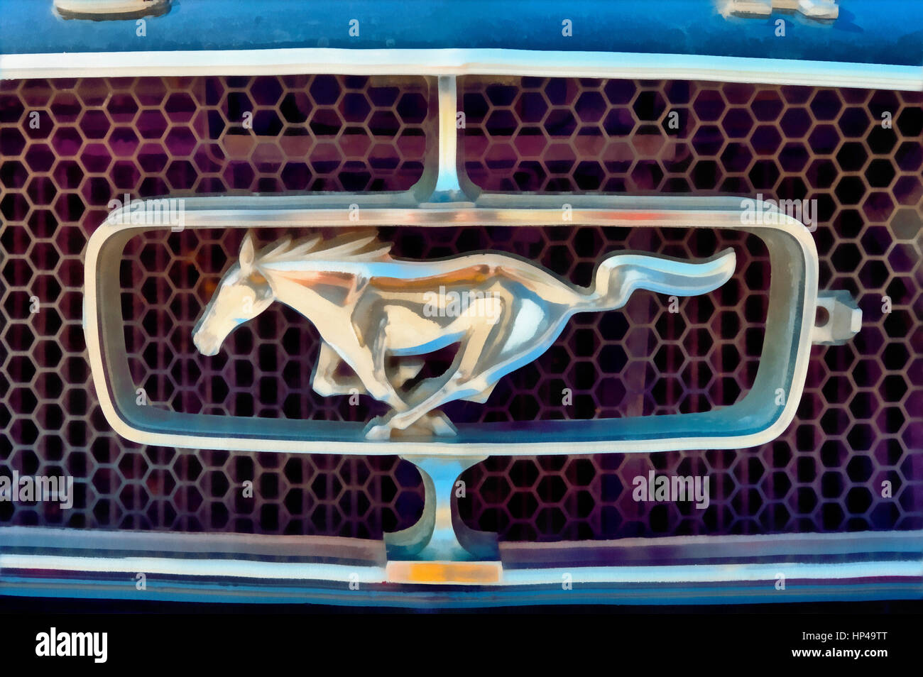 Painting of Ford Mustang badge Stock Photo - Alamy