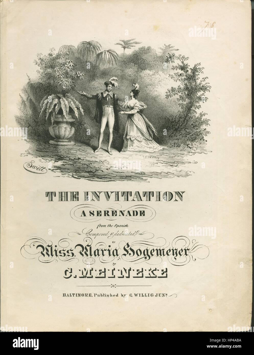 Sheet music cover image of the song 'The Invitation A Serenade from the ...