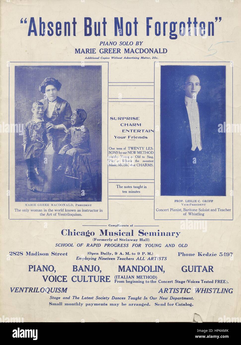 Sheet music cover image of the song 'Absent But Not Forgotten Piano ...