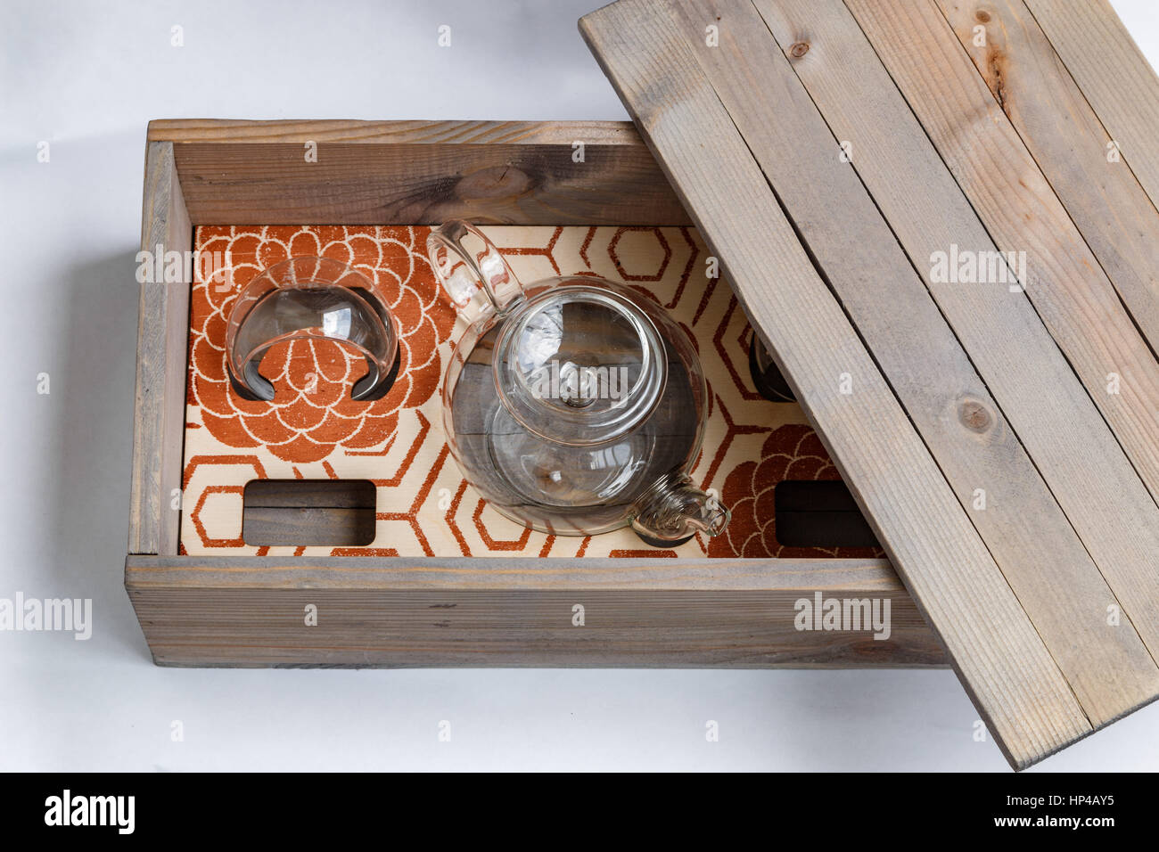 an Open wooden box with sets. white Stock Photo - Alamy