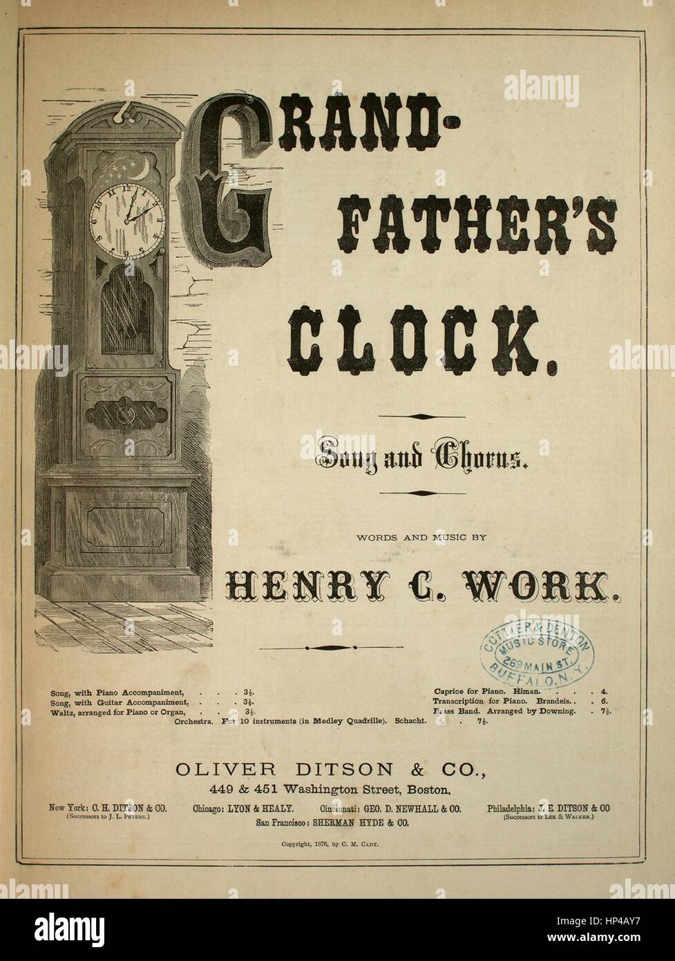Sheet music cover image of the song 'Grand-Father's Clock Song and ...