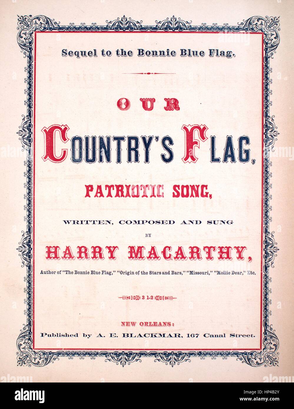 Sheet music cover image of the song 'Our Country's Flag Patriotic Song ...