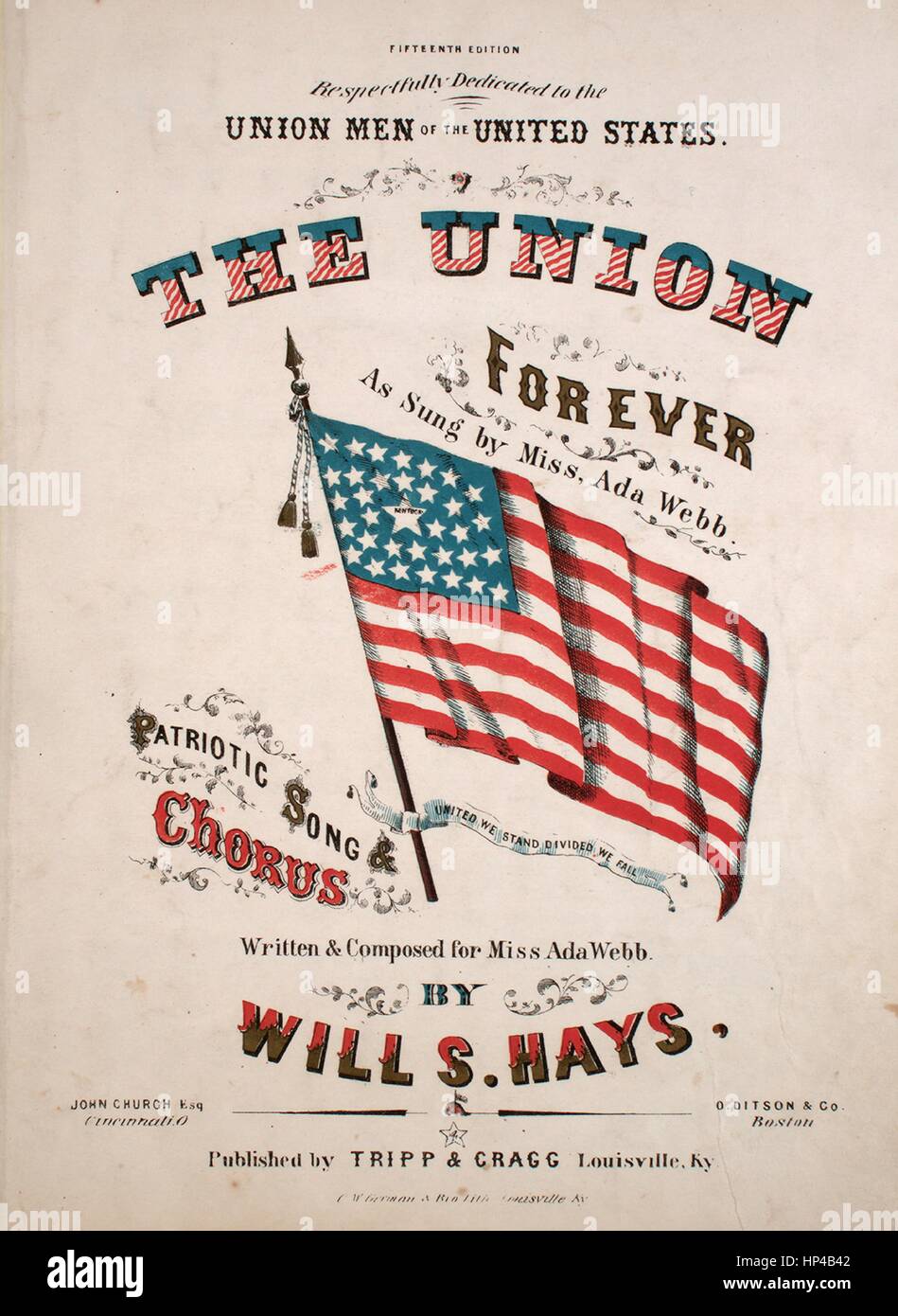 Sheet music cover image of the song 'The Union Forever Fifteenth ...