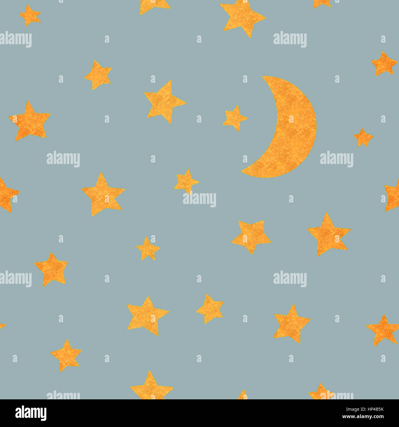 Seamless pattern with glittery gold stars and moon Stock Photo - Alamy