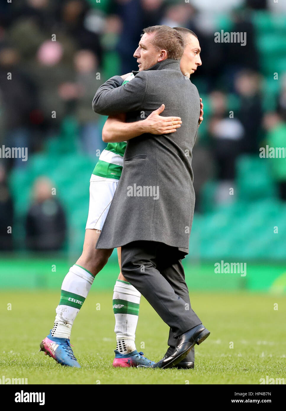 Celtic's manager Brendan Rodgers and captain Scott Brown after the ...