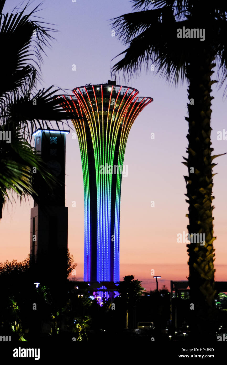 Tower illuminated different colors hi-res stock photography and images ...