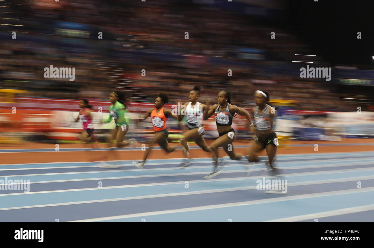 Barbara Pierre in the 60m heats during the Muller Indoor Grand Prix at ...